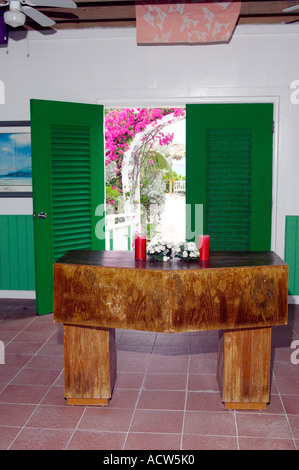 Interior of the chapel on Half Moon Cay, Bahamas, Caribbean Stock Photo ...