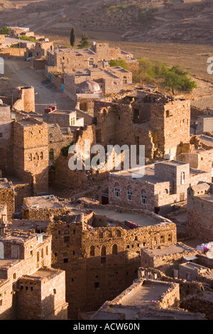 The beautiful architecture of the old city of Thulla at sunrise Yemen ...