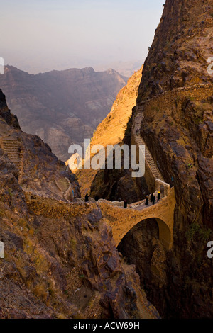 The bridge between two mountains up in the clifftop village of Shahara ...