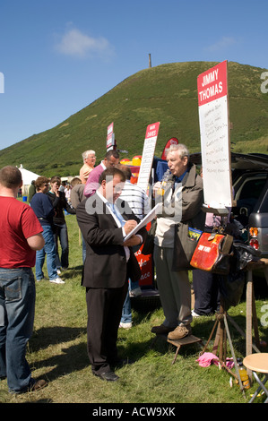 On course bookies taking bets at trotting races, Tan y Castell track ...