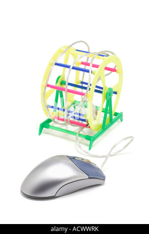 Pet Exercise Wheel and Computer Mouse Stock Photo - Alamy