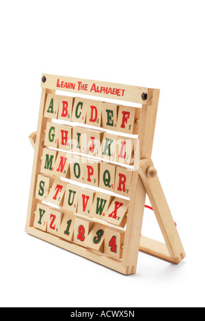Alphabet Blocks with Wooden Rack Stock Photo - Alamy