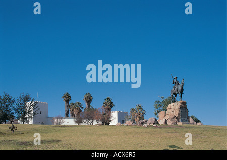 Equestrian statue in front of the Alte Feste or Old Fortress, Windhoek ...