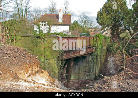 Works at old railway bridge Bishopsbourne, Kent Stock Photo - Alamy
