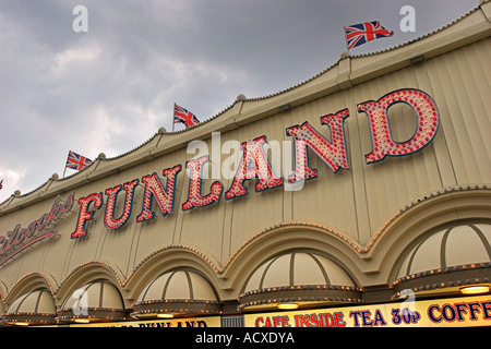Funland Amusement arcade on the promenade in Blackpool, Lancashire ...