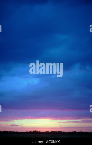 evening blue cloudy sunset sky Stock Photo - Alamy