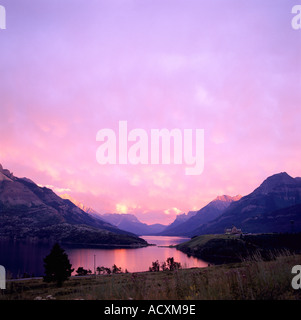 Waterton Lakes National Park at sunset in Canada Stock Photo - Alamy