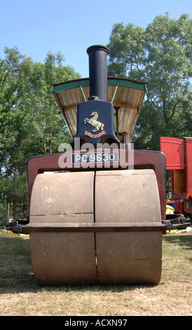 Restored Invicta Steam Traction Engine Road Roller running at a ...
