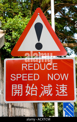 Reduce Speed Now sign in english and arabic language. Dubai, United ...