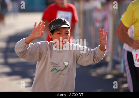 marathon buenos aires child passing finish line Stock Photo - Alamy