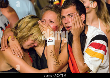 German football fans crying after the German defeat against Italy at ...