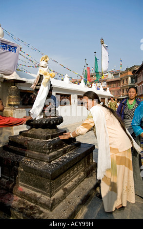 Bodhnath, Nepal. Shrine to the Goddess Ajima, or Hariti, Goddess of ...