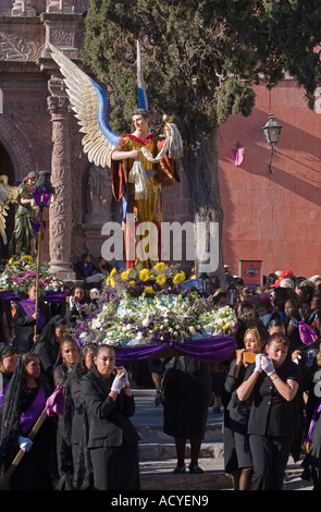 MEXICAN WOMEN carry an angel during EASTER PROCESSION SAN MIGUEL DE ...