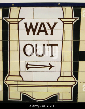 Way out sign in London underground station Stock Photo - Alamy