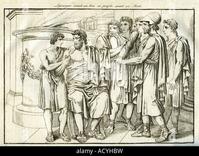 Lycurgus, circa 700 - 630 BC, legendary lawgiver of Sparta, full length ...