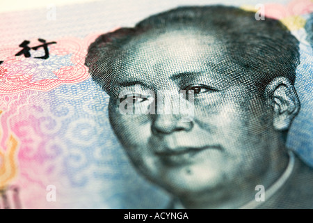 Chinese Ten Yuan note with head of Mao Tse Tung. RMB Renminbi 10 China ...