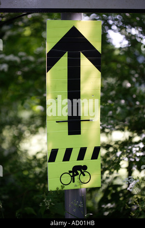 road race distance indicator sign Stock Photo - Alamy
