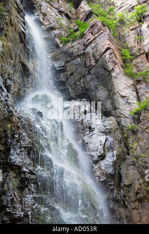 A waterfall at Wan Xian mountain recreation area Huixian city Henan ...