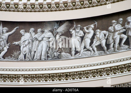 Detail of Frieze around walls of US Capitol rotunda Washington D Stock ...