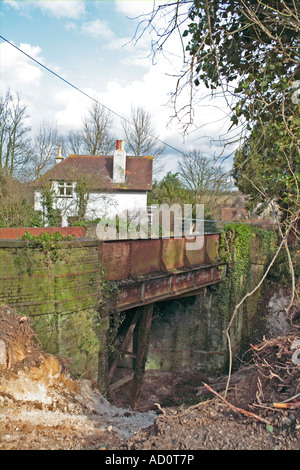 Works at old railway bridge Bishopsbourne, Kent Stock Photo - Alamy
