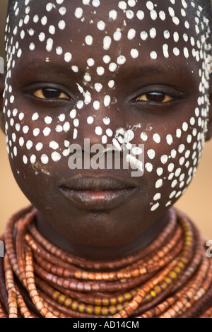 Portrait of a Karo tribes-girl at the of village Kolcho, in the Lower ...