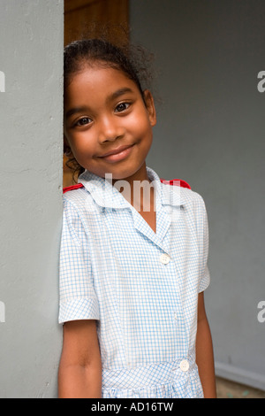 Creole girl, portrait, La Digue Island, Seychelles, Africa, Indian ...