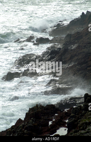 Cliff top view over the Bristol Channel Manobier Wales Stock Photo - Alamy