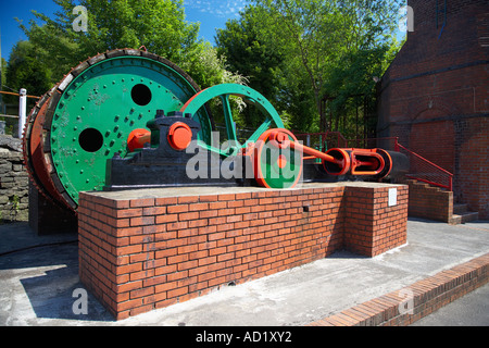 Cefn Coed Mining museum, Crynant, Neath Valley, winding gear shaft head ...