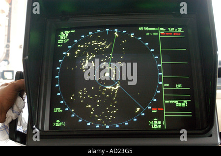 Radar screen on merchant ship Stock Photo - Alamy