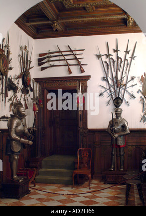 Interior of Castle Peles Armory Room Sinaia Transilvania Romania Europe ...