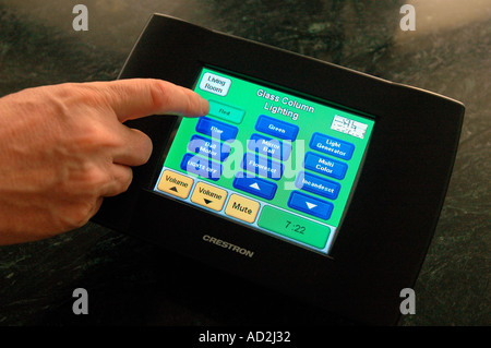 Touchscreen controller for custom home entertainment system Stock Photo ...