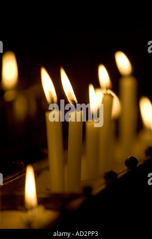 Prayer candles lit in Gloucester catherdral Stock Photo - Alamy