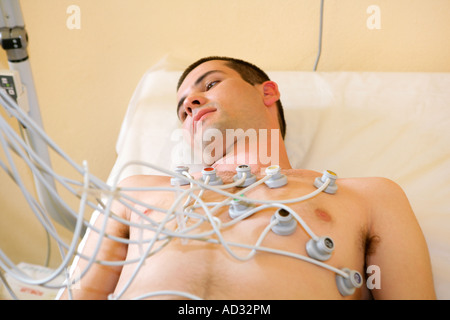 Man having ECG test Stock Photo - Alamy