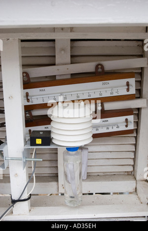 Weather measurement station Stevenson Screen at the heliport Tresco ...