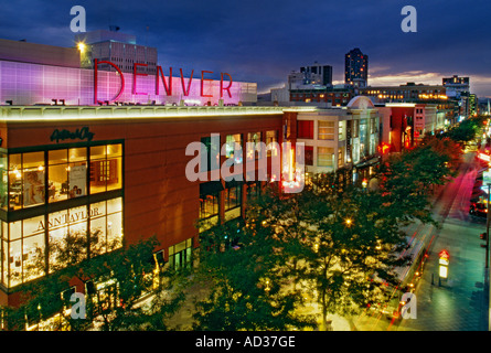The Denver Pavilions sign on the 16th Street Mall in Denver Stock Photo ...