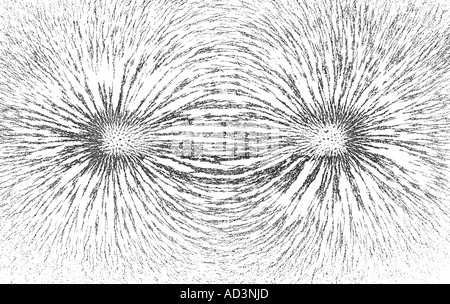 Bar Magnet showing magnetic field w iron filings Stock Photo - Alamy