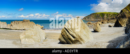 Lee Bay at the seaside village of Lee near Ilfracombe on the North ...