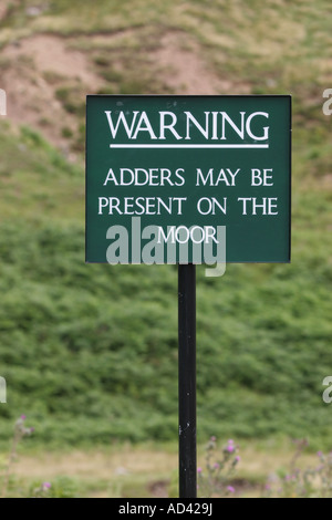 Snake Adder Warning Sign Weardale County Durham UK Stock Photo - Alamy