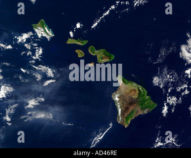 Satellite image of Oahu, Hawaii Stock Photo - Alamy