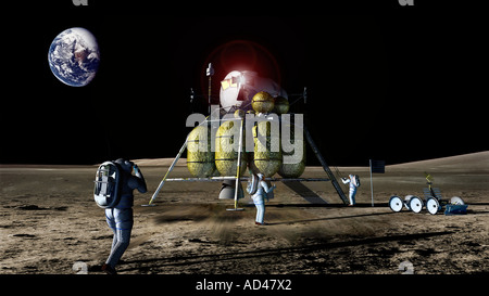 Artist rendition of new spaceship to the moon Stock Photo - Alamy