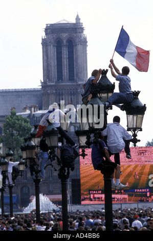 Supporters of France watch the World Cup semifinal soccer match between ...