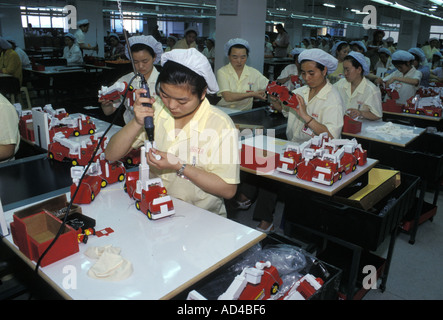 China. Workers at the assembly line of a toy factory in Guangdong Stock ...