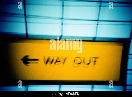 way out sign with arrow Stock Photo - Alamy