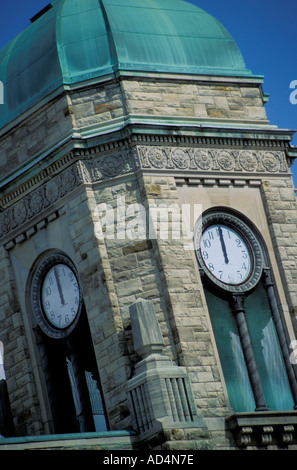 Clock tower showing 12 noon Stock Photo - Alamy