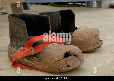 Old-fashioned, deep sea diver's leather boot, side view Stock Photo - Alamy