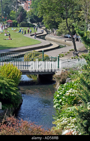 UK, Dorset, Bournemouth, River Bourne, Lower and Rock Gardens Stock ...
