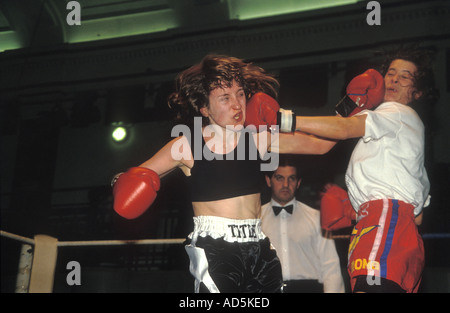 Women's boxing tournament York Hall Bethnal Green 1992 Lisa Jones left ...