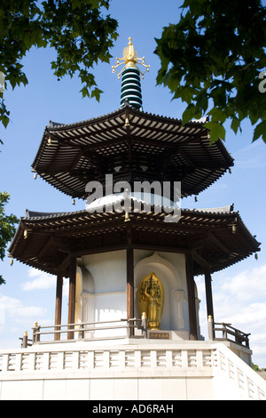 The Peace Pagoda in Battersea Park, London, is a symbol of peace and ...