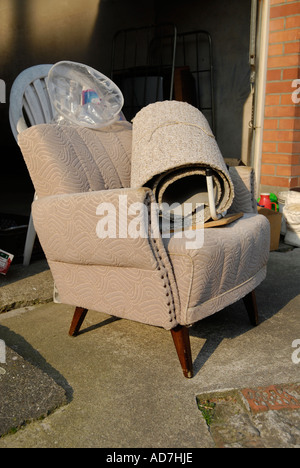 old arm chairs with bulk rubbish Stock Photo - Alamy