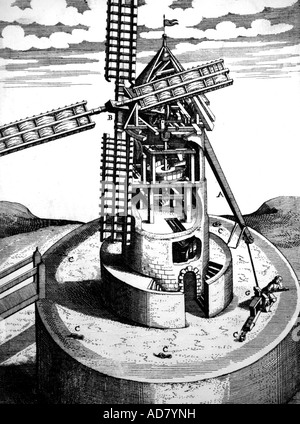 Old fashioned windmill Stock Photo - Alamy